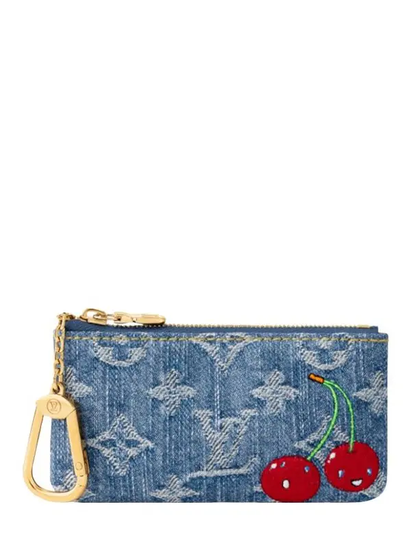 LOUIS VUITTON X Takashi Murakami Cherry Key Pouch - Denim Monogram