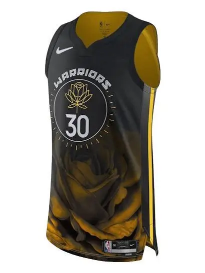 Nike Nba Authentic Golden State Warriors Stephen Curry Dri Fit Adv City Edition 2022/23 Jersey - Black/yellow