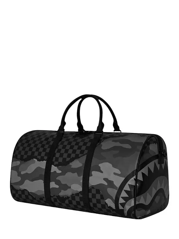 SPRAYGROUND Split Up Camo Tear Duffle Large - Black Grey