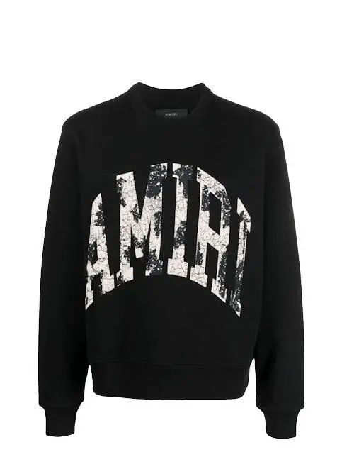 Amiri Collegiate Logo Crewneck Sweatshirt - Black