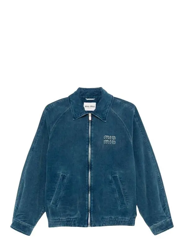 Miu Miu Washed Corduroy Jacket - Azzurro
