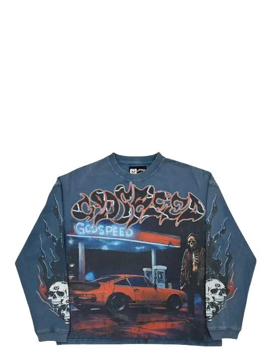 GODSPEED Pit Stop Long Sleeve T-shirt - Blue