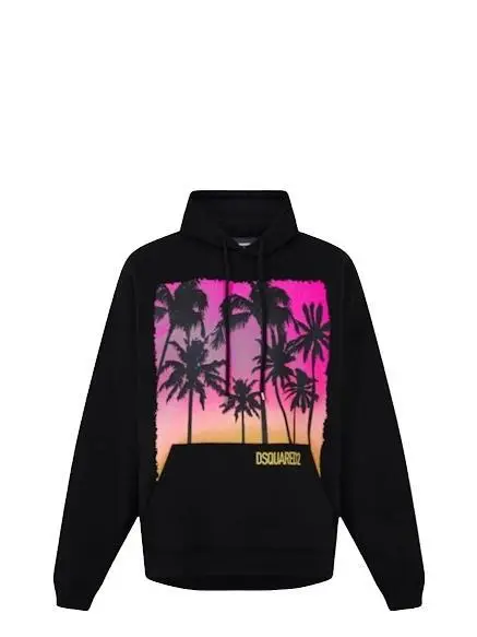 Dsquared2 Sunrise Design Herca Fit Hoodie - Black