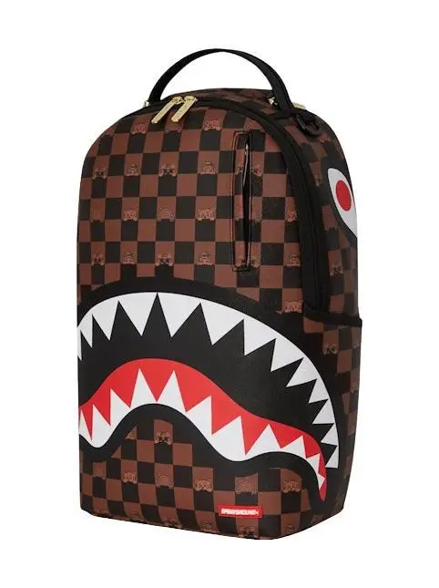 SPRAYGROUND Peeking Character Check Backpack - Black Brown