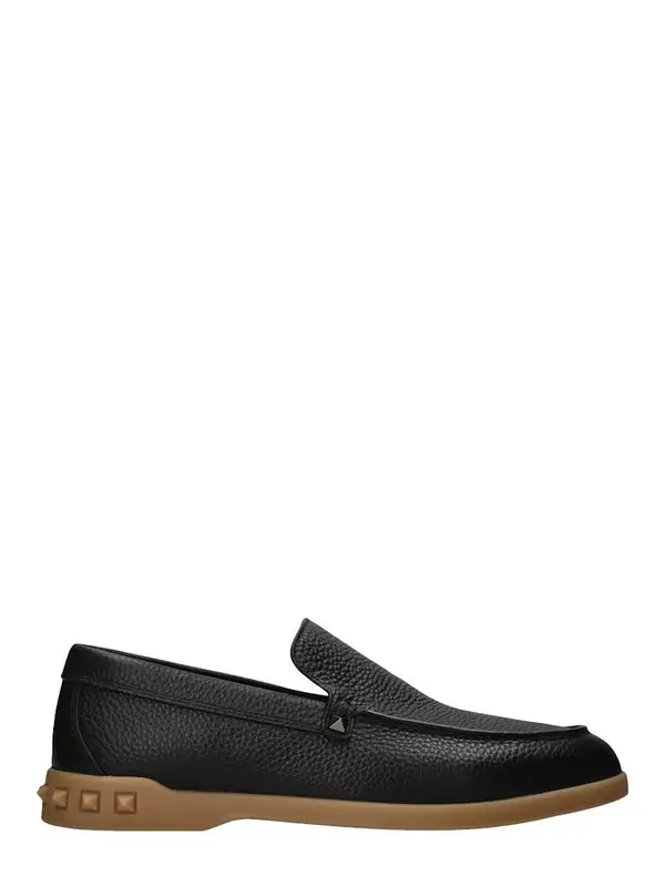 Valentino Garavani Stud-detail Leather Loafers - Black