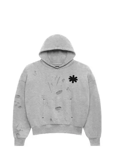 LOSTSHDWS Dstry Double Layer Logo Hoodie - Heather Grey