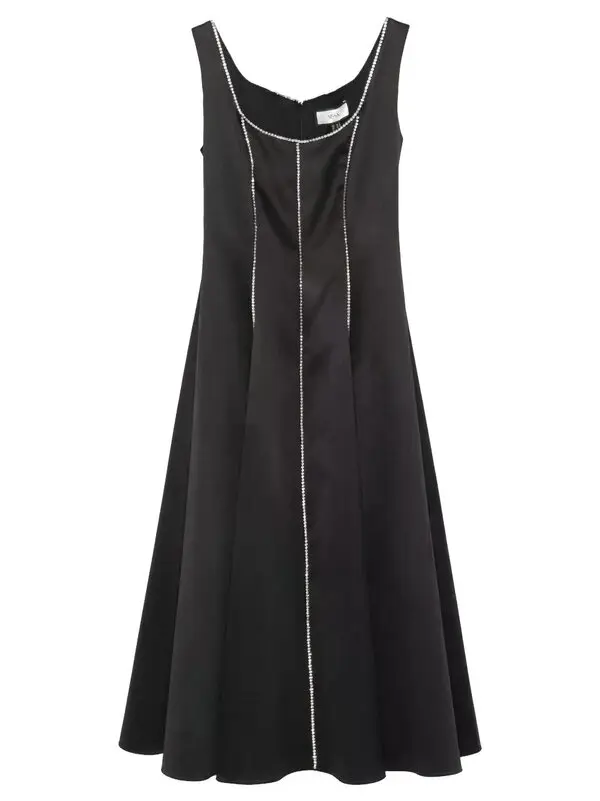 NISSA Crystal-embellished Midi Dress - Black