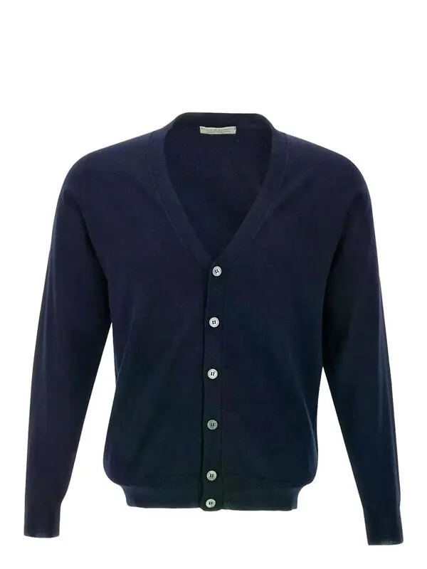 FILIPPO DE LAURENTIIS V-neck Knit Cardigan - Blue