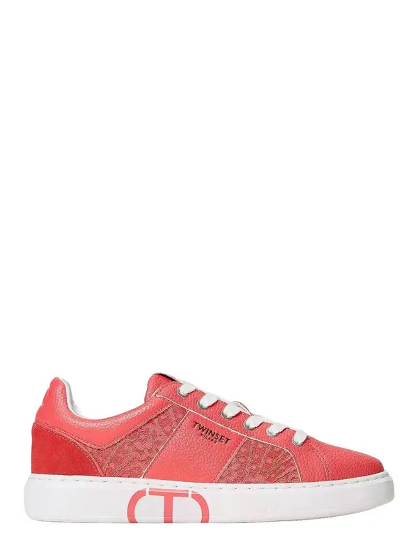 TWINSET Lace-panelled Sneakers - Red