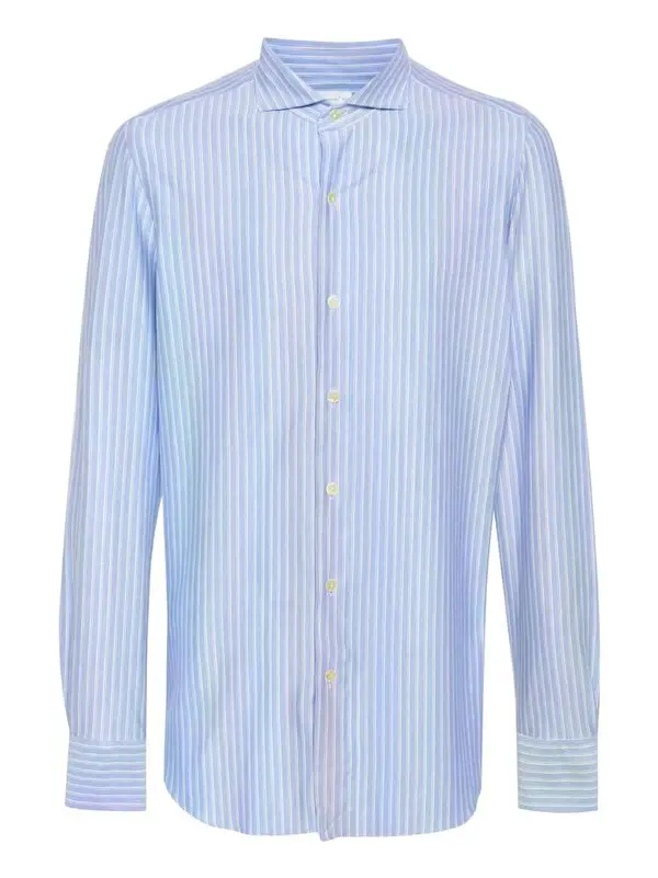 FINAMORE 1925 Vertical-striped Shirt - Blue