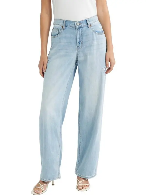 HIDDEN JEANS High-waist Wide-leg Jeans - Light Wash