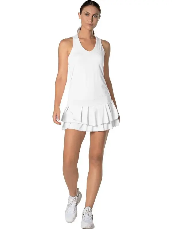 Lucky In Love Ruched Sports Dress - White