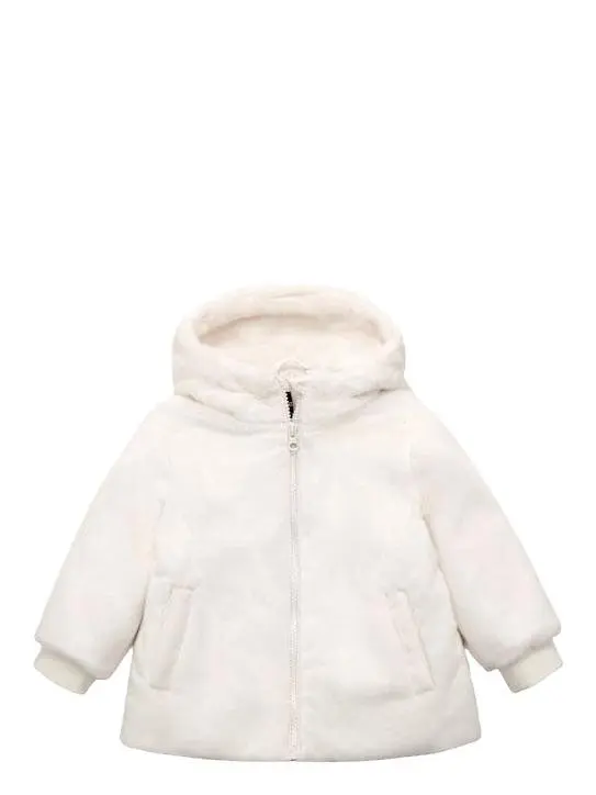 ROKKA&ROLLA Lightweight Fleece Puffer Jacket - Ivory