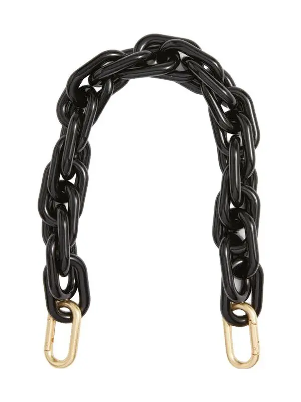 Clare V. Shortie Resin Link Chain Strap - Black Resin