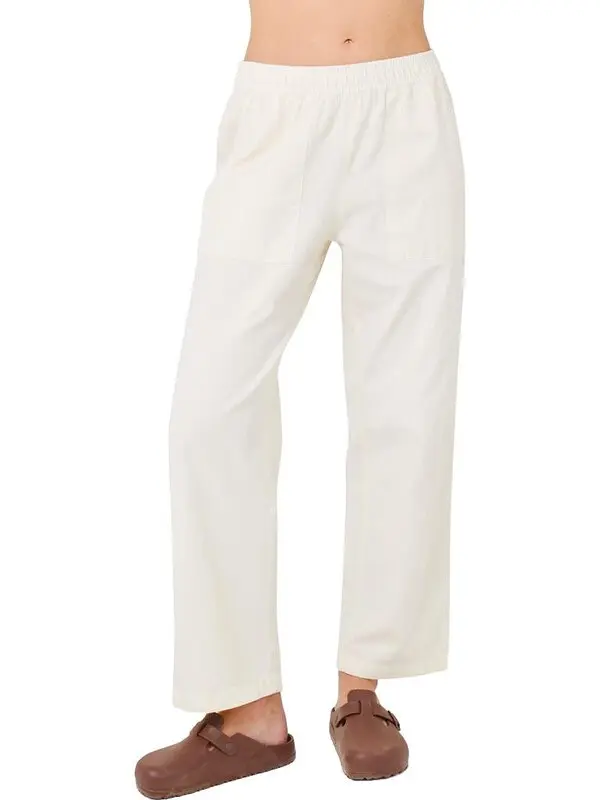 Hurley Cotton Twill Wide Leg Pants - Off White
