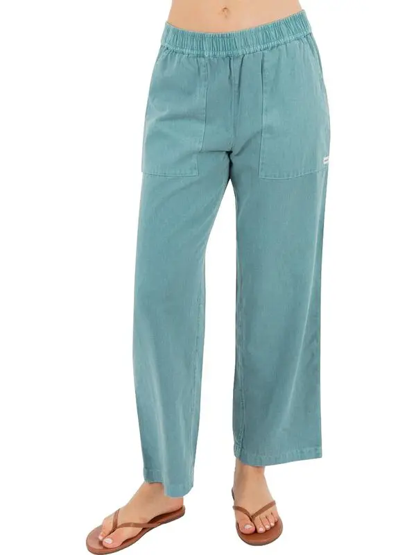 Hurley Cotton Twill Wide Leg Pants - Reef Waters
