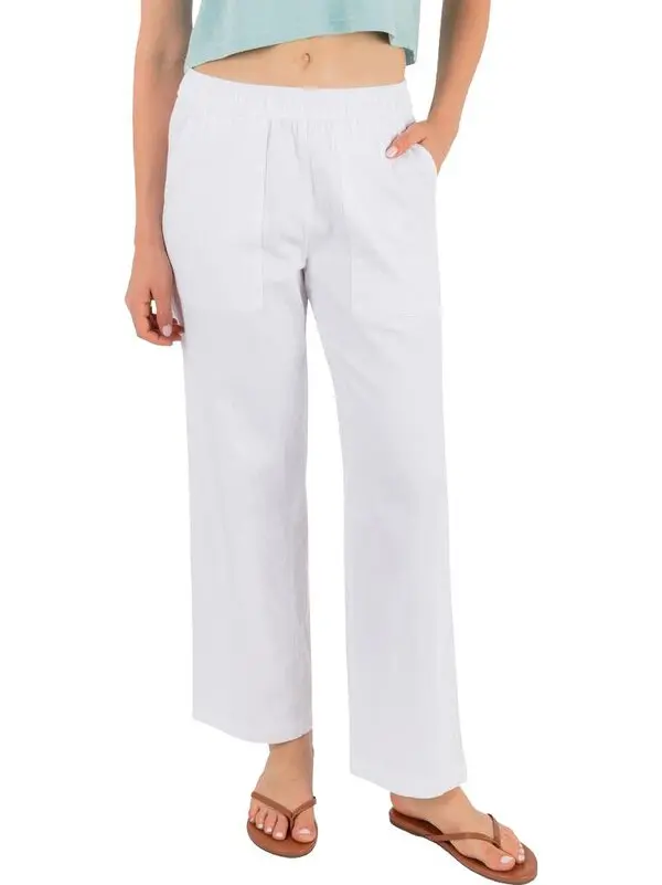 Hurley Cotton Twill Wide Leg Pants - White