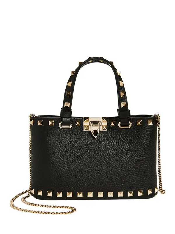Valentino Garavani Mini Rockstud Top Handle Bag - Nero