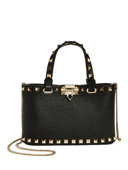 Valentino Garavani Mini Rockstud Top Handle Bag - Nero