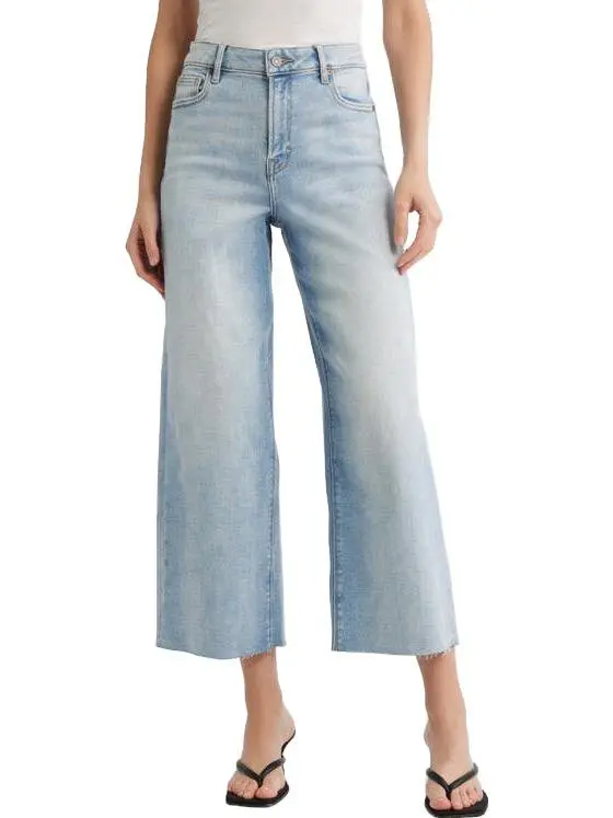 HIDDEN JEANS Clean Crop Wide-leg Jeans - Light Wash