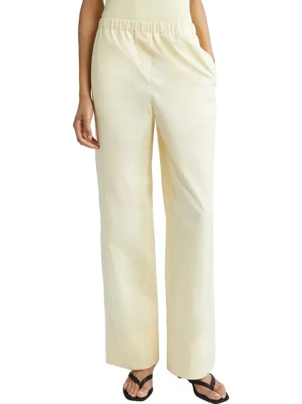 TOTEME Twisted Seam Wide Leg Trousers - Straw