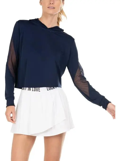Lucky In Love Cindy Crop Hoodie - Midnight