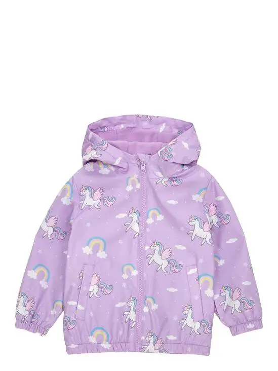 ROKKA&ROLLA Lightweight Fleece Lined Jacket - Purple Unicorn