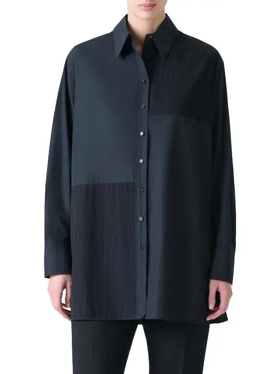 Akris Button-up Pleated Shirt - Black