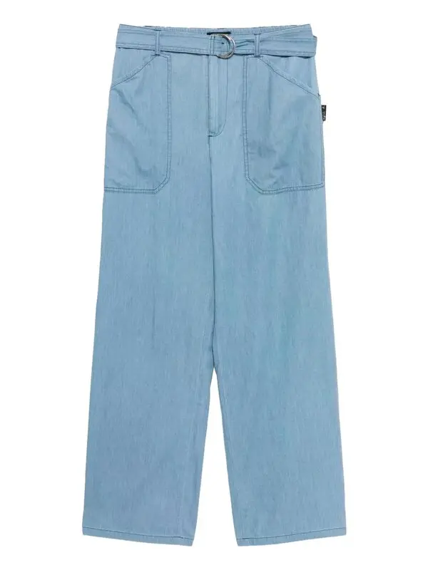 AGNÈS B. Logo-patch Pants - Blue