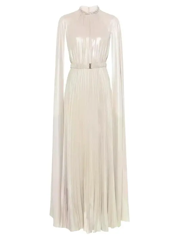 NISSA Cape-design Maxi Dress - Neutrals