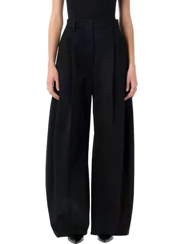 THELATEST Pleated Wide-leg Trousers - Black