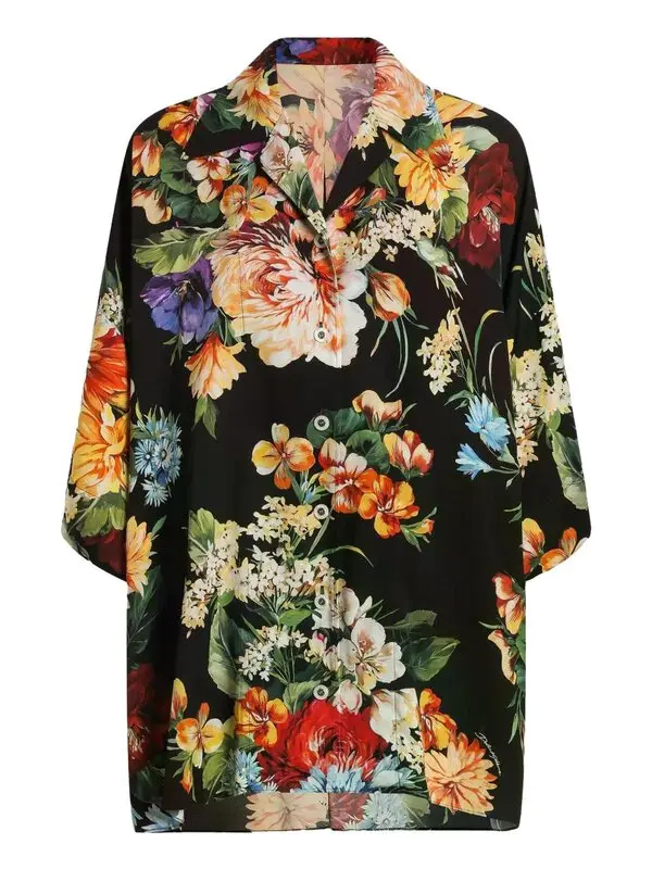 Dolce & Gabbana Floral-print Shirt - Black