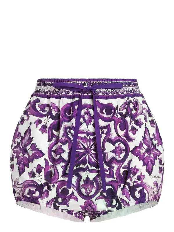 Dolce & Gabbana Printed Stretch-cotton Shorts - White