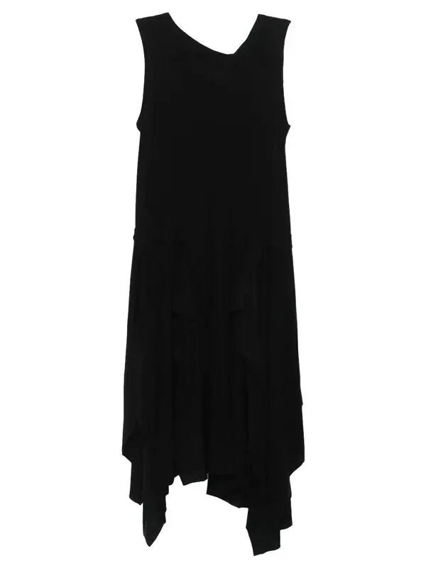 Yohji Yamamoto Asymmetric Midi Dress - Black