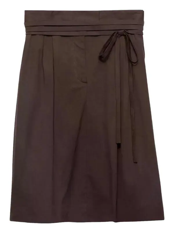 Prada Poplin Wrap Skirt - Brown