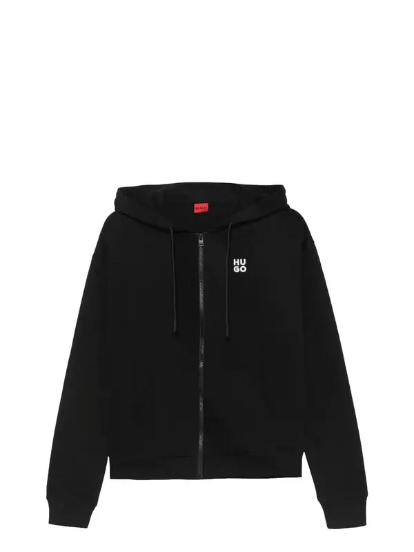 Hugo Cotton Hoodie - Black