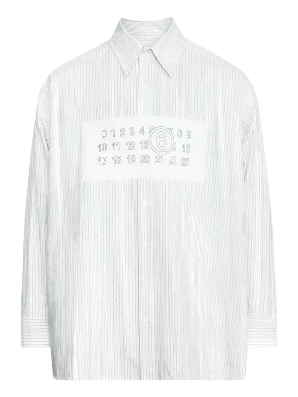 MAISON MARGIELA Striped Button-up Shirt - White