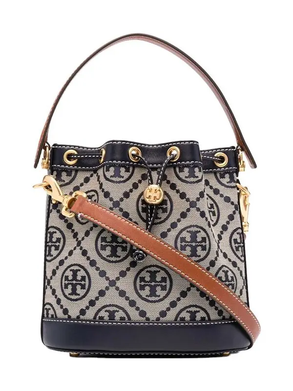 Tory Burch T Monogram Bucket Bag - Tory Navy Blue