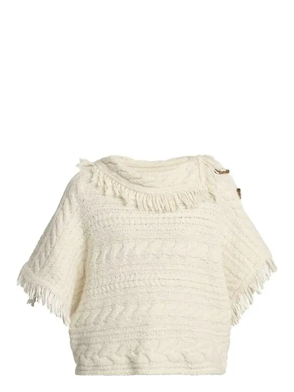 Isabel Marant Blanche Fringe Cable-knit Sweater - Ecru