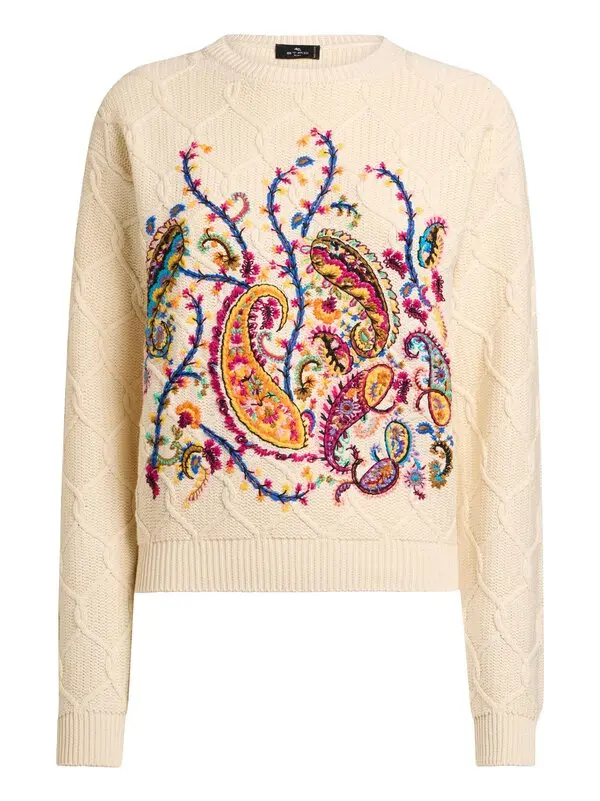 Etro Embroidered Cotton Knit Sweater - Multi