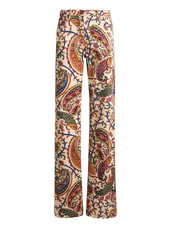 Etro Stretch Mid-rise Bootcut Jeans - Print