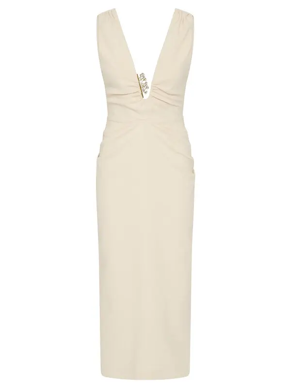 Rachel Gilbert Martina Gathered Midi Dress - Off-white
