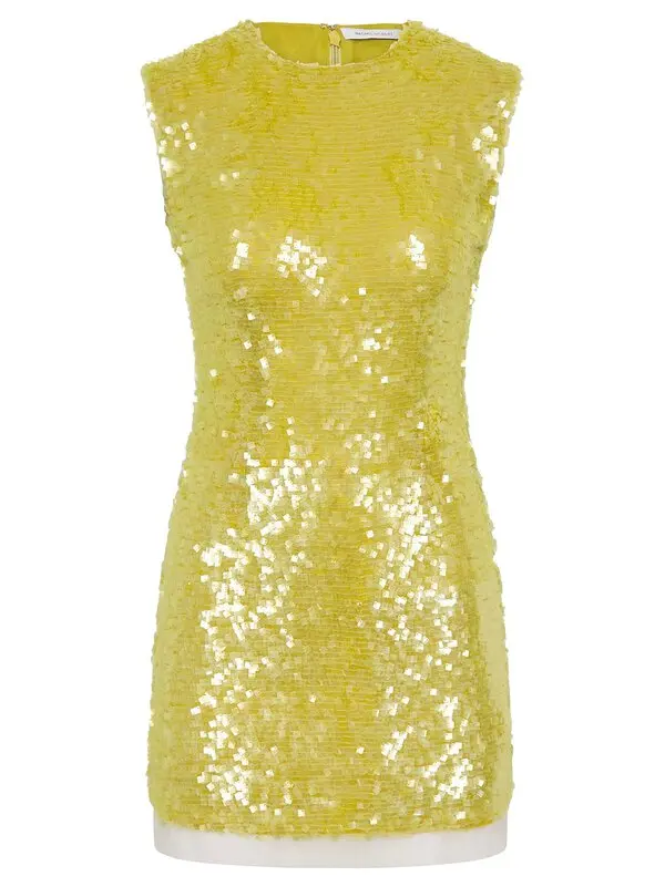 Rachel Gilbert Kaia Sequined Tulle Mini Dress - Lime Green