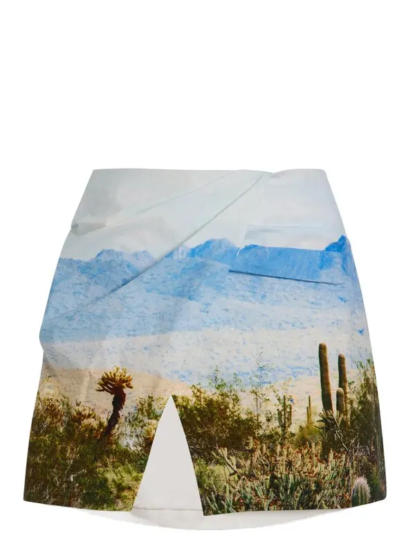 Significant Other Exclusive Astryd Printed Cotton Micro-mini Skirt - Multi