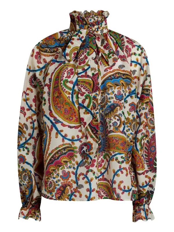 Etro Scarf-detailed Top - Print