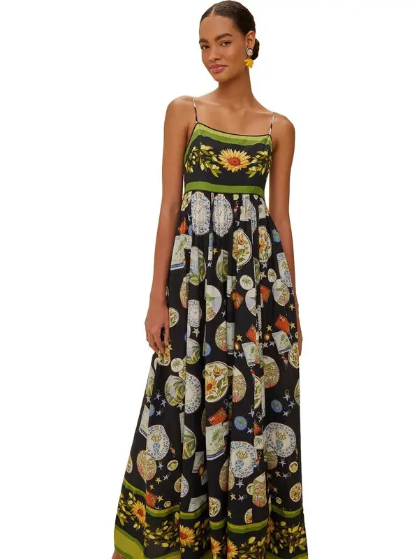 Farm Rio Black Trip Souvenir Maxi Dress - Trip Souvenir Black