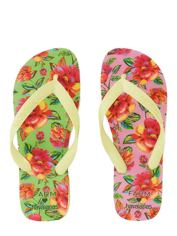 Farm Rio Havaianas Flip Flops - Neon Flowers