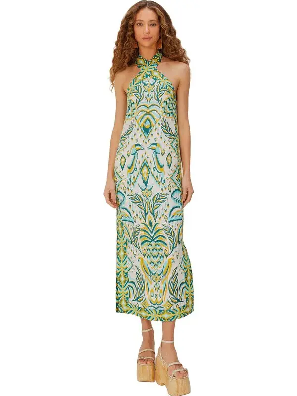 Farm Rio Tropical Tapestry Euroflax™ Linen Maxi Dress - Tropical Tapestry Off-white