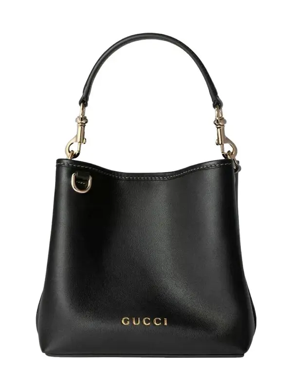 Gucci Mini Gg Emblem Bucket Bag - Black
