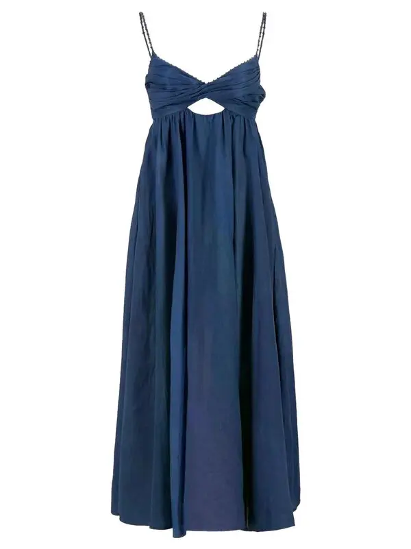 Zimmermann Organic Linen Maxi Dress - Blue